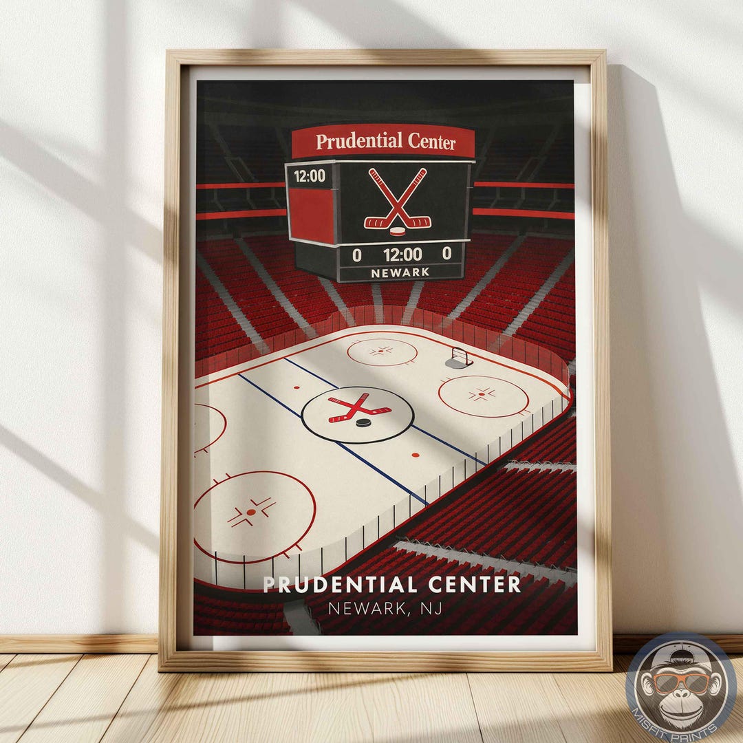 Prudential Center Poster – Newark Hockey Arena Print, Sports Wall Art ...
