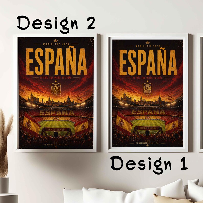 Spain Soccer Poster, Spanish Football Wall Art, Madrid Stadium Print ...
