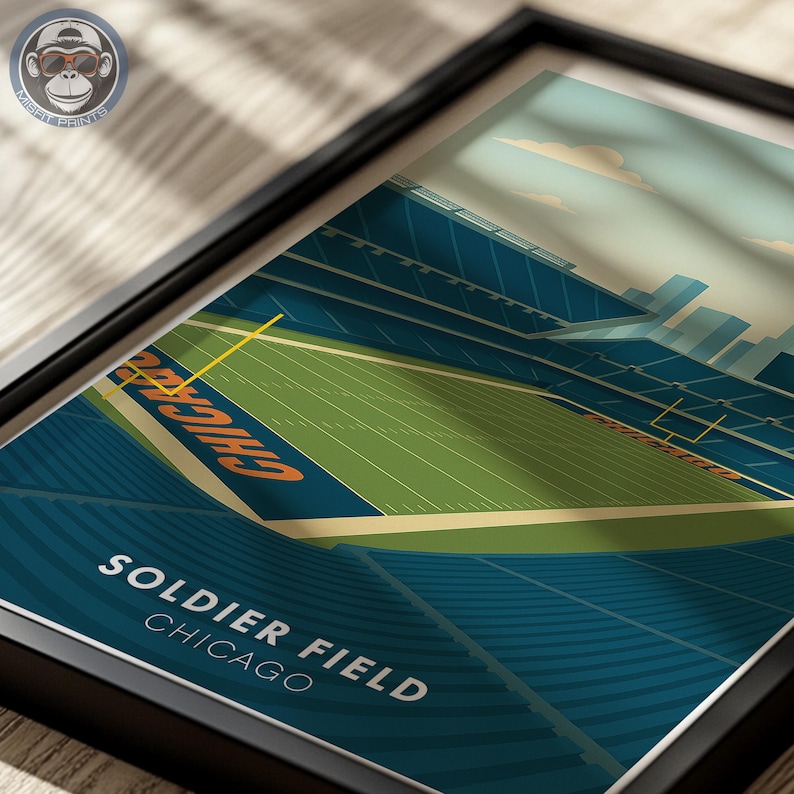 Soldier Field Inspired Poster – Chicago Illinois Football Stadium Wall ...