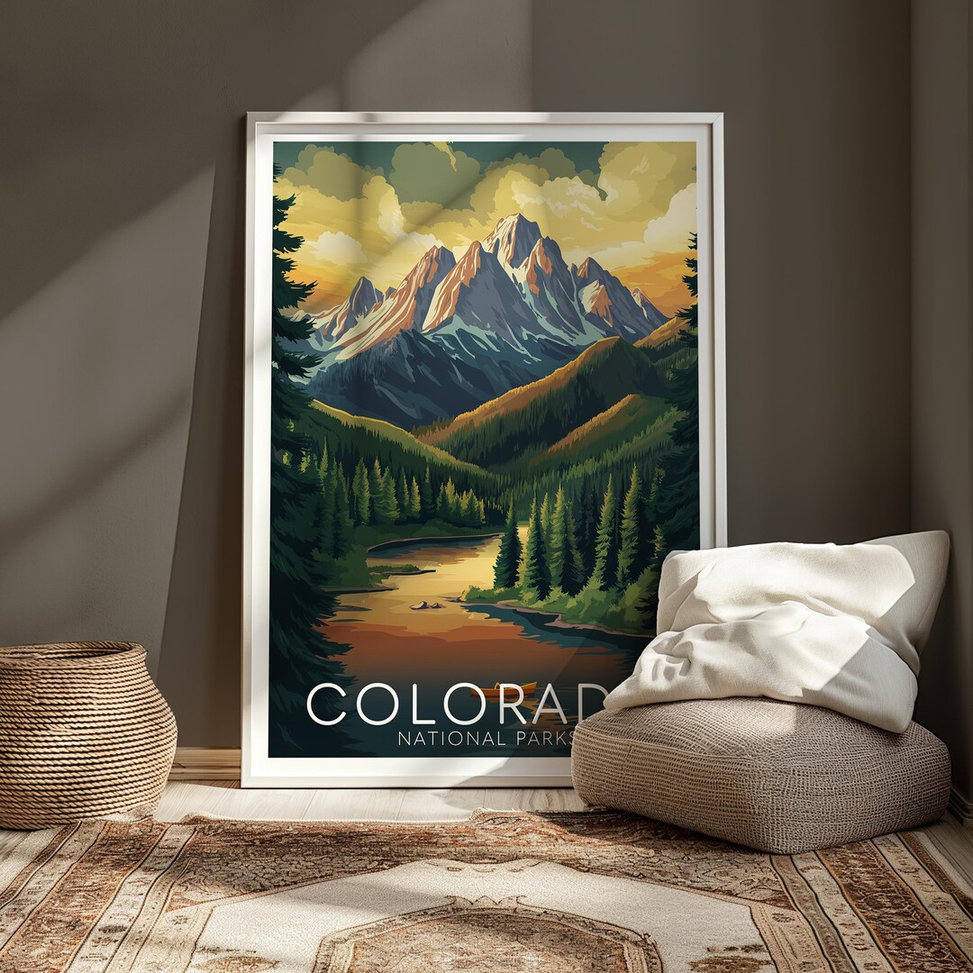 Colorado Wall Poster, Retro Colorado Wall Art Print, Colorado Travel ...