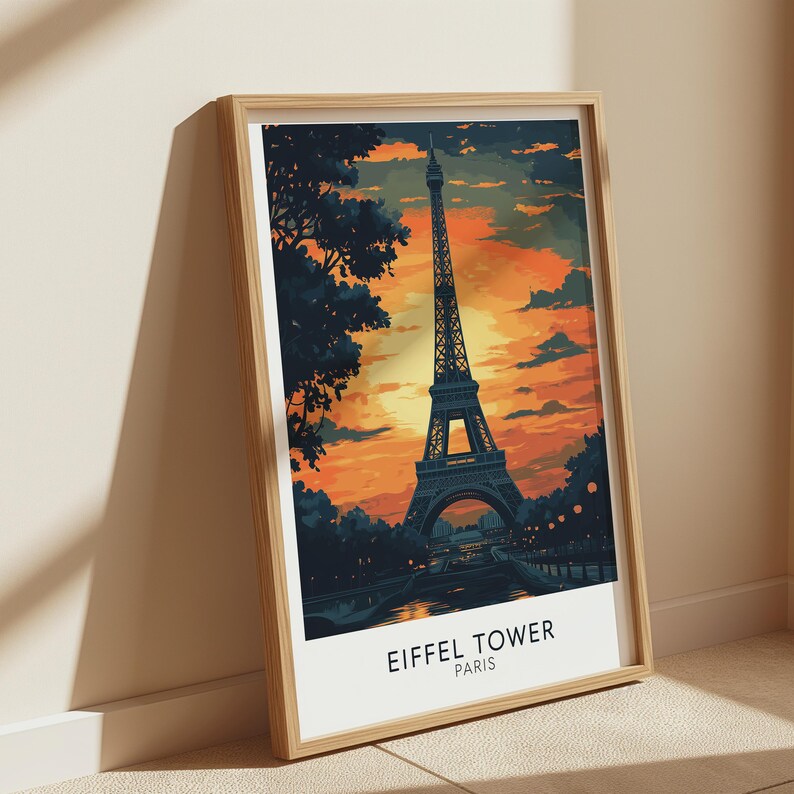 Eiffel Tower Poster, Paris Landscape Poster, France Travel Poster ...