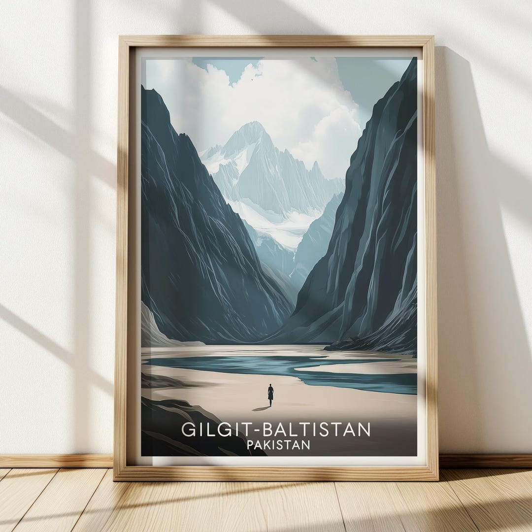 Gilgit-baltistan Pakistan Travel Poster: Mountain Landscape Art Print ...