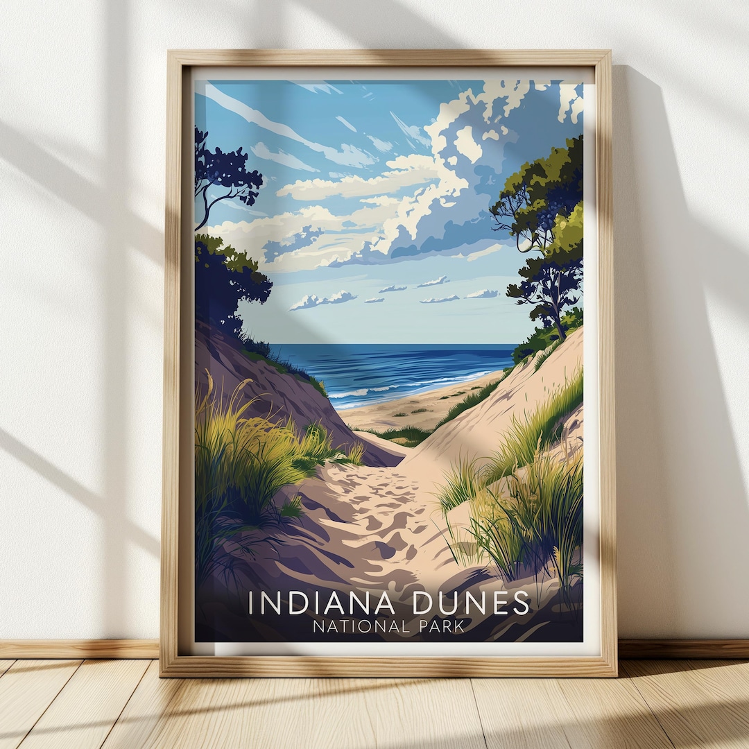 Indiana Dunes National Park Poster: Vintage Travel Wall Art - Etsy