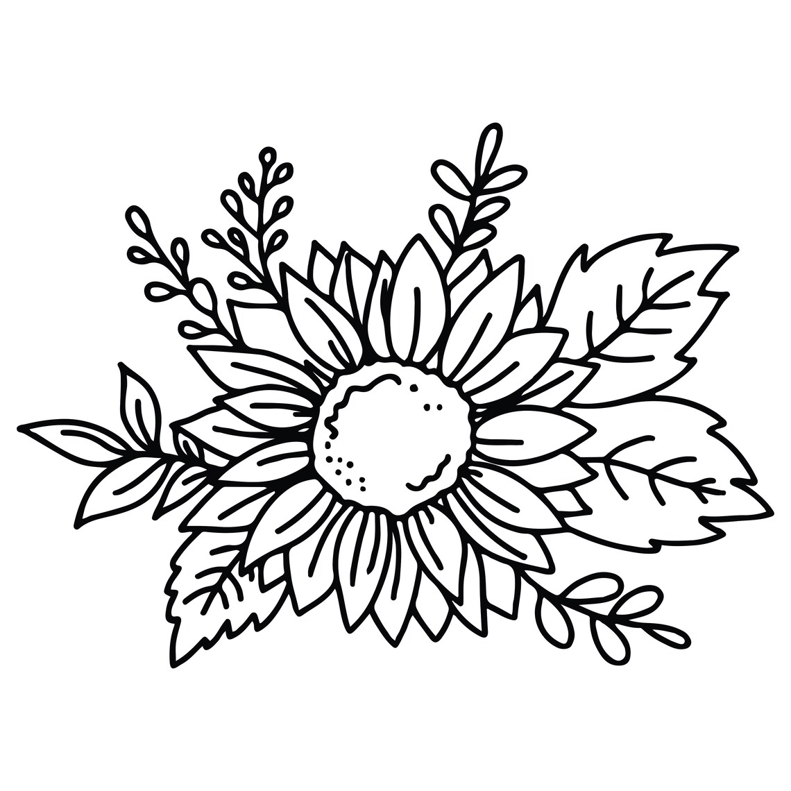 Sunflower Floral SVG PNG JPEG - Etsy