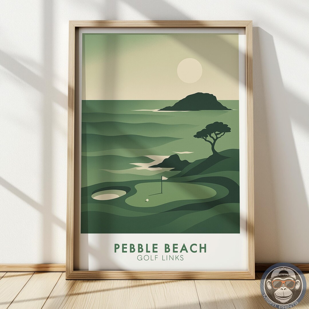 Pebble Beach Golf Poster, California Golf Course Wall Art Print ...