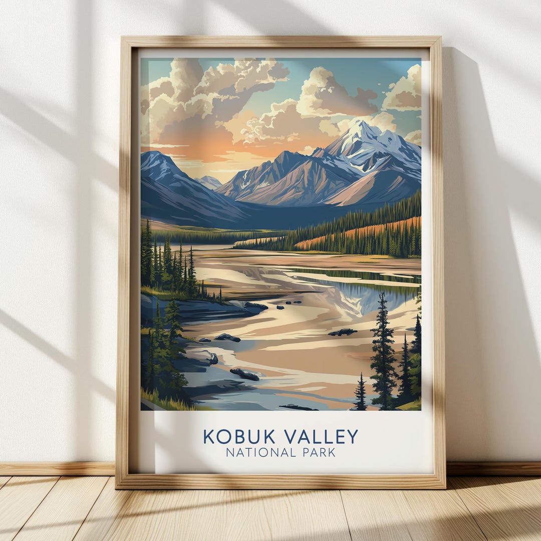 Kobuk Valley National Park Poster, Alaska Travel Print, Vintage Wall ...