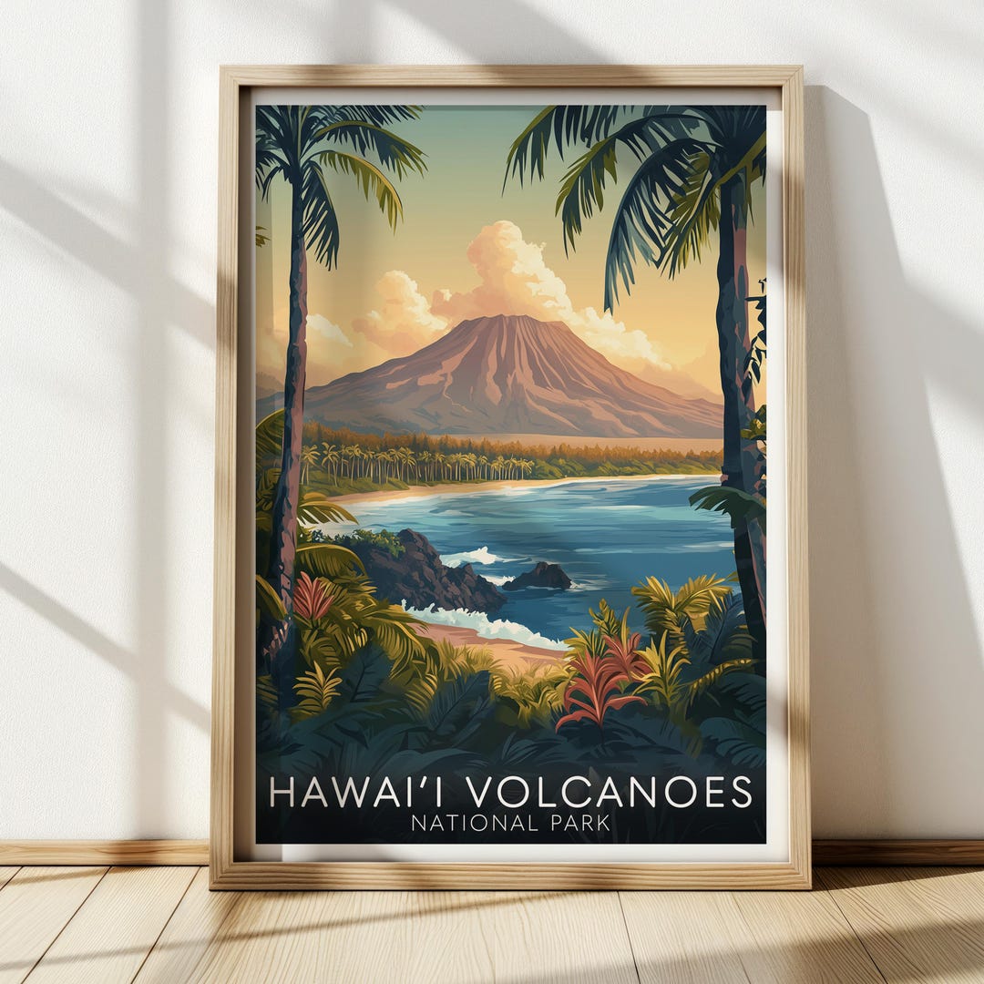 Hawaii Volcanoes National Park Poster: Vintage Travel Wall Art ...