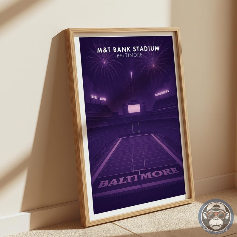 M&T Bank Stadium Inspired Poster: Baltimore Football Art Print - Etsy