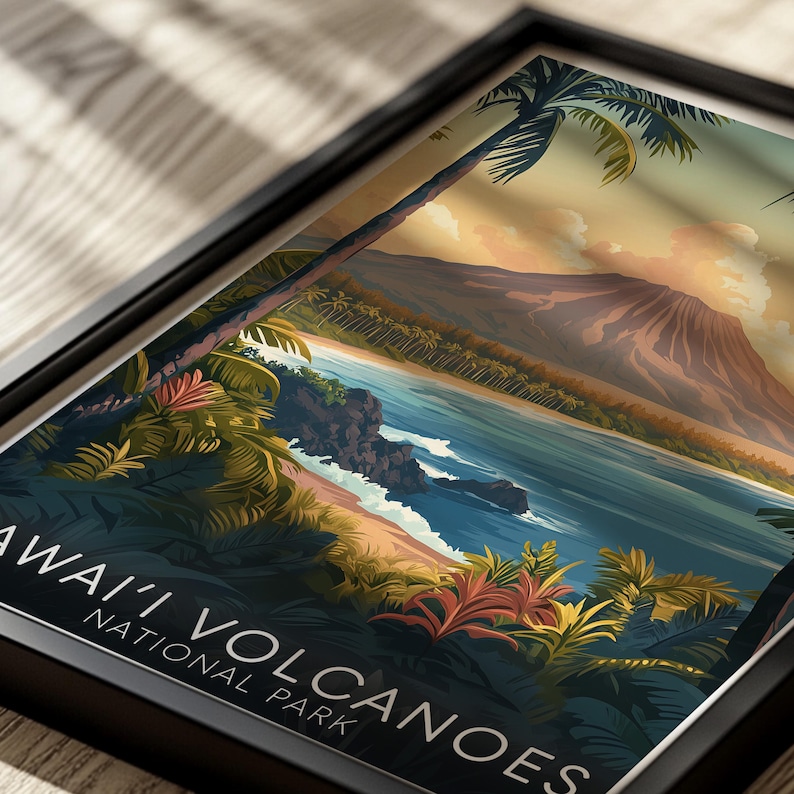Hawaii Volcanoes National Park Poster: Vintage Travel Wall Art ...