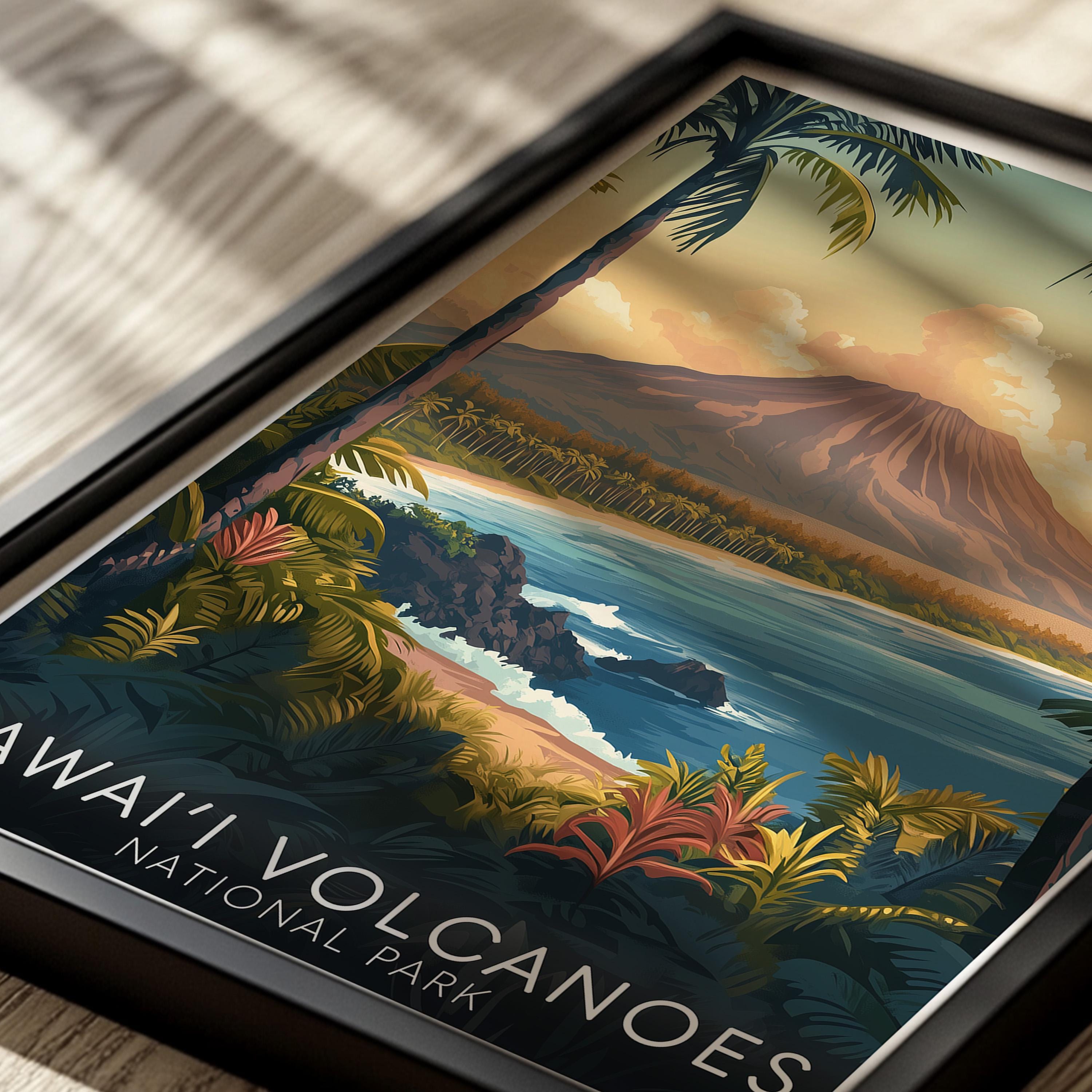 Hawaii Volcanoes National Park Poster: Vintage Travel Wall Art ...