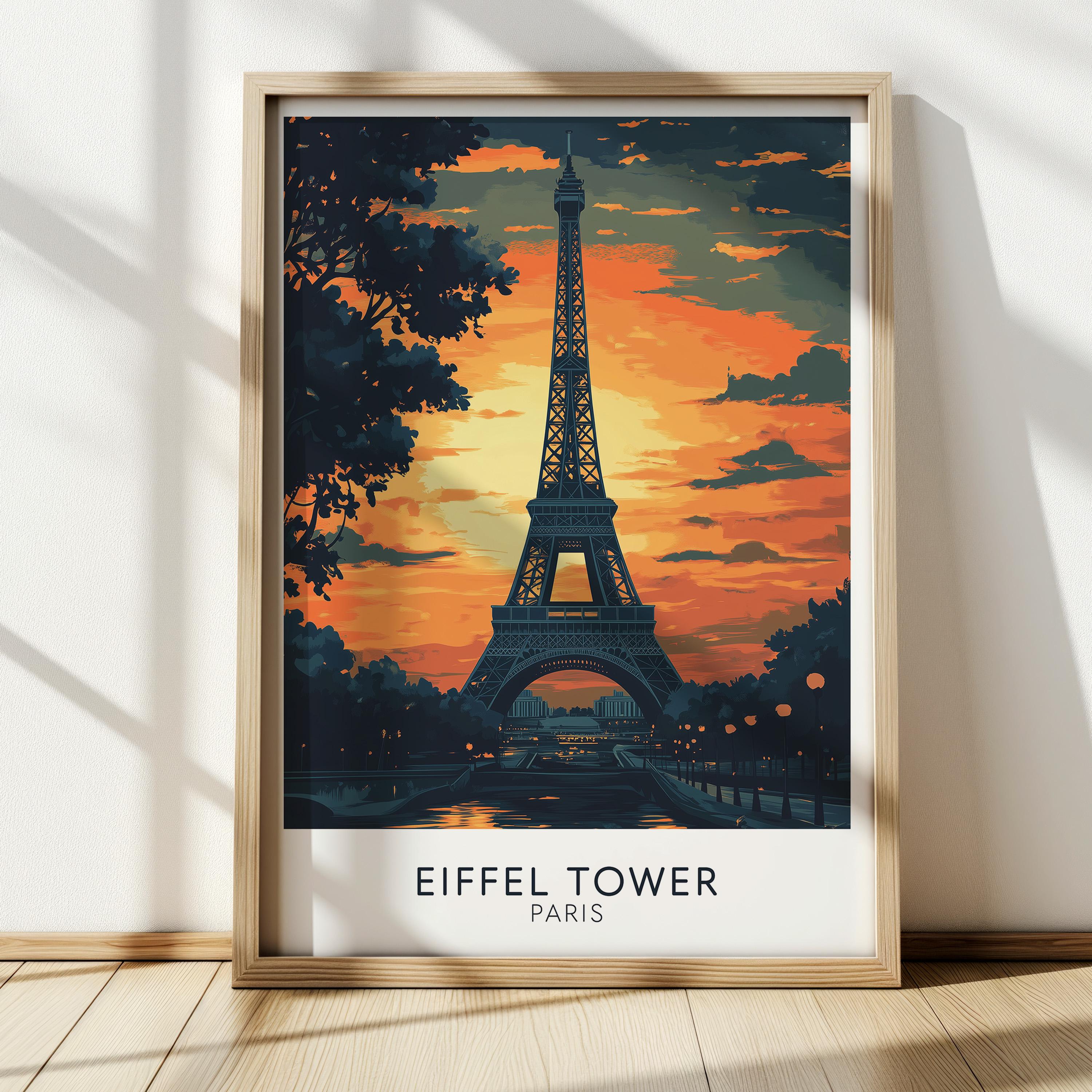 Eiffel Tower Poster, Paris Landscape Poster, France Travel Poster ...