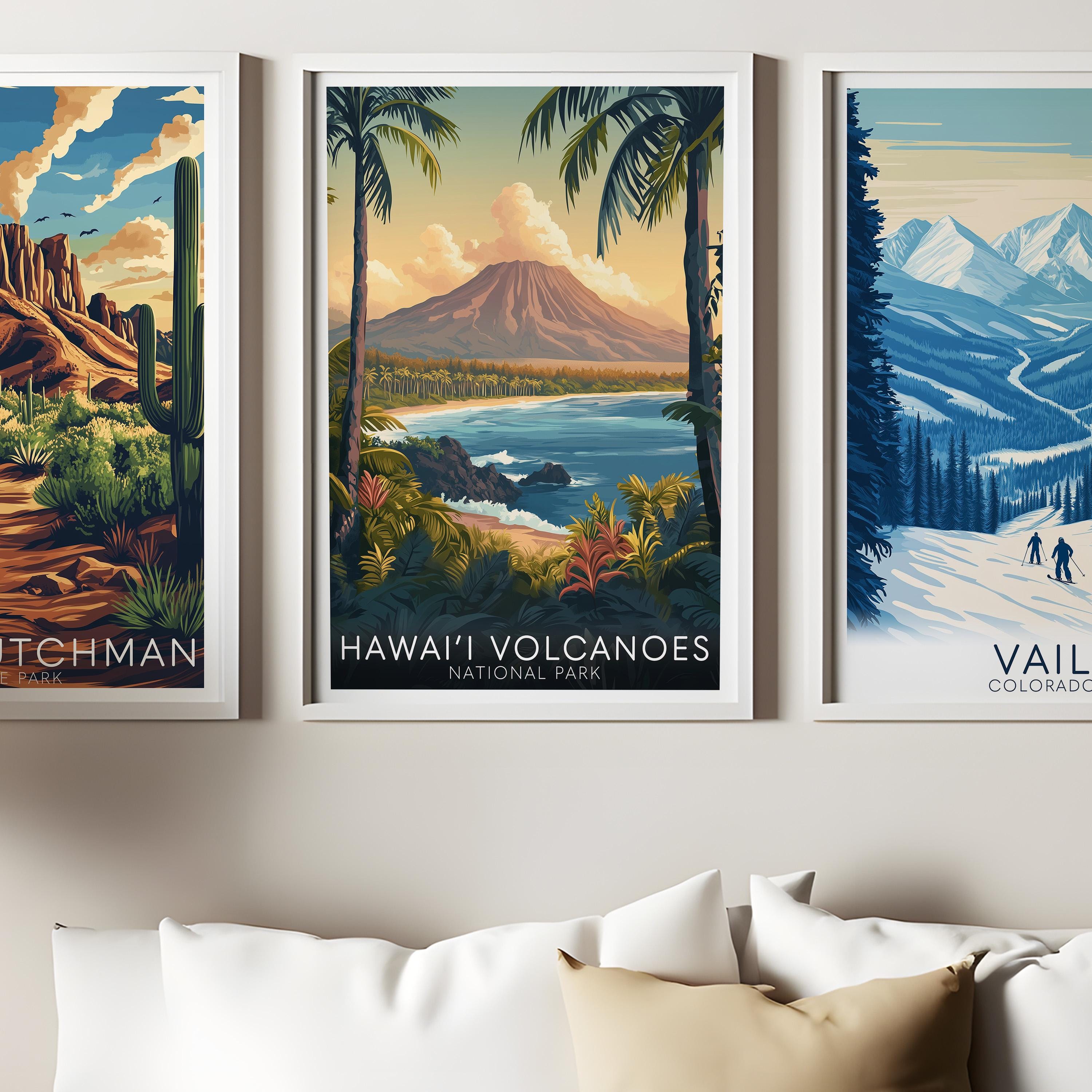 Hawaii Volcanoes National Park Poster: Vintage Travel Wall Art ...