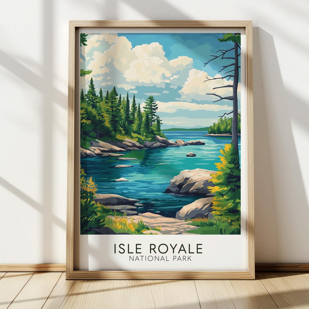 Isle Royale National Park Poster, Michigan Wall Art, National Park ...
