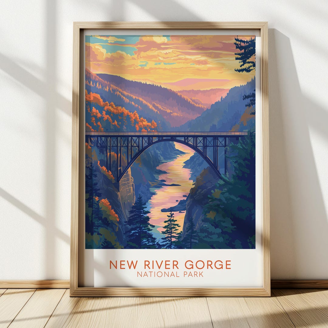 New River Gorge National Park Poster: Vintage Travel Wall Art - Etsy