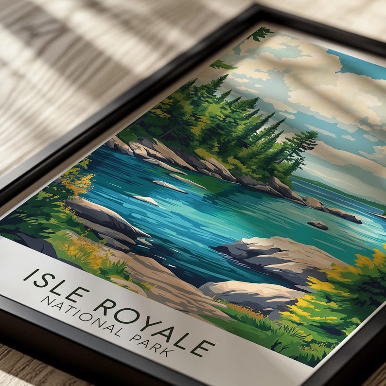 Isle Royale National Park Poster, Michigan Wall Art, National Park ...