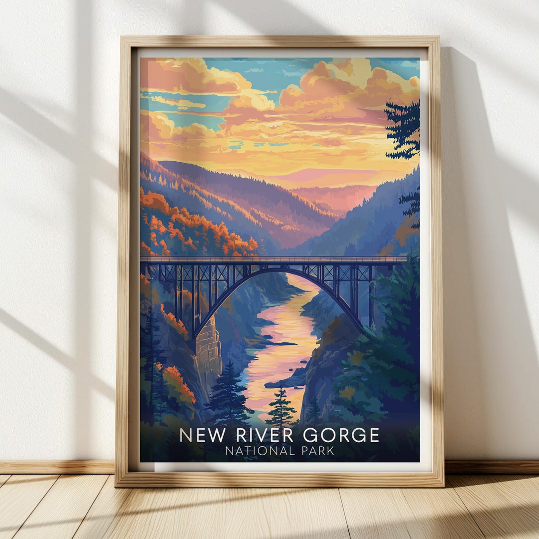New River Gorge National Park Poster: Vintage Travel Wall Art - Etsy