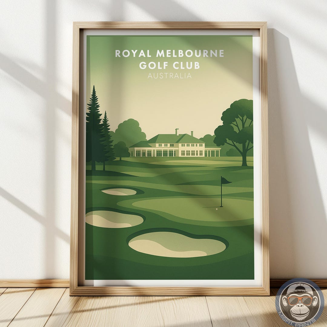 Royal Melbourne Golf Course Print, Vintage Style Poster, Australia ...