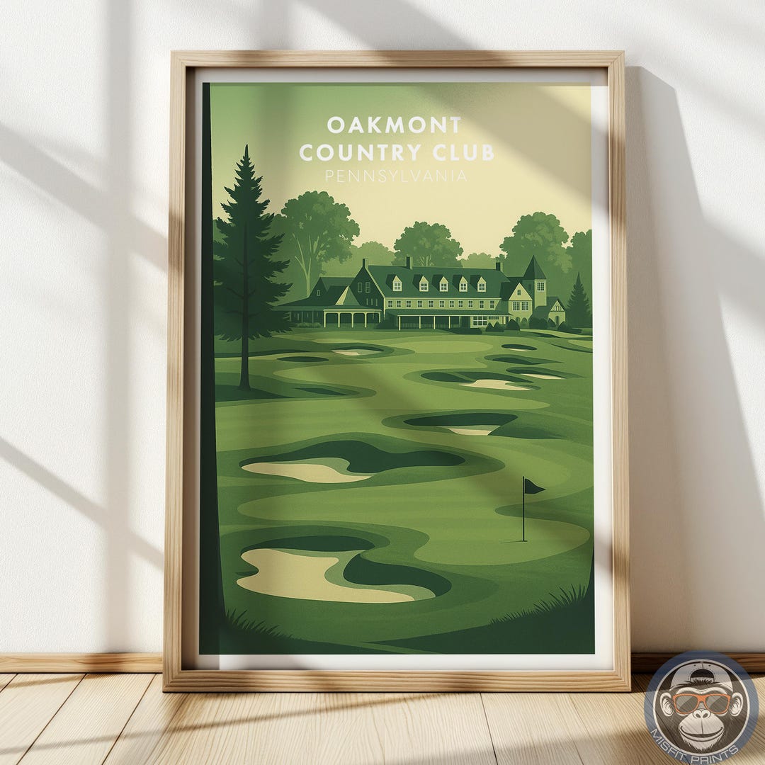 Oakmont Country Club Poster, Pennsylvania Golf Course Print, Vintage ...