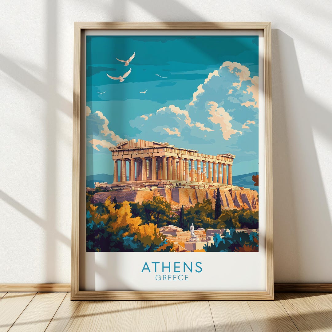 Athens Greece Poster, Temple, Travel Poster, Wall Art, Wedding Gift ...