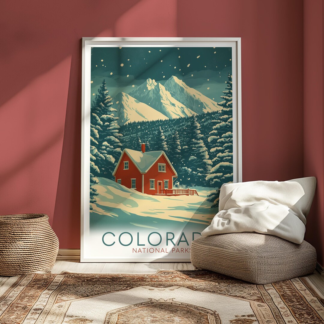 Colorado Wall Poster, Retro Colorado Wall Art Print, Colorado Travel ...
