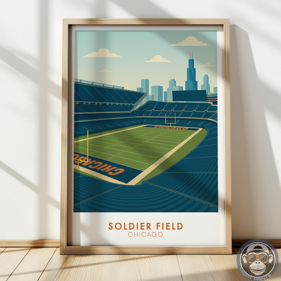 Soldier Field Inspired Poster – Chicago Illinois Football Stadium Wall ...