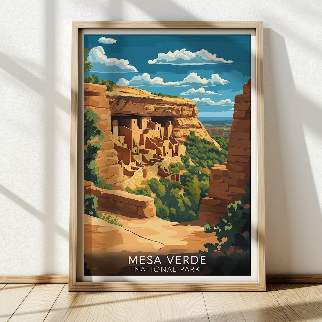 Mesa Verde National Park Poster: Vintage Colorado Travel Art (printable ...