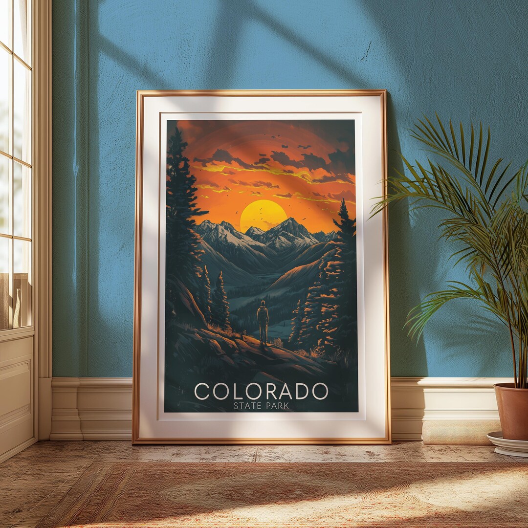 Retro Colorado Travel Poster: Vintage Landscape Art (digital Download ...