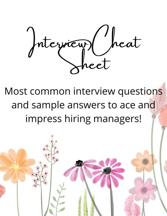 Interview Cheat Sheets First and Last Day Interview - Etsy