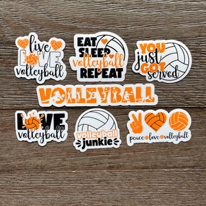 Volleyball Sticker Pack, Volleyball Water Bottle Sticker, Custom ...
