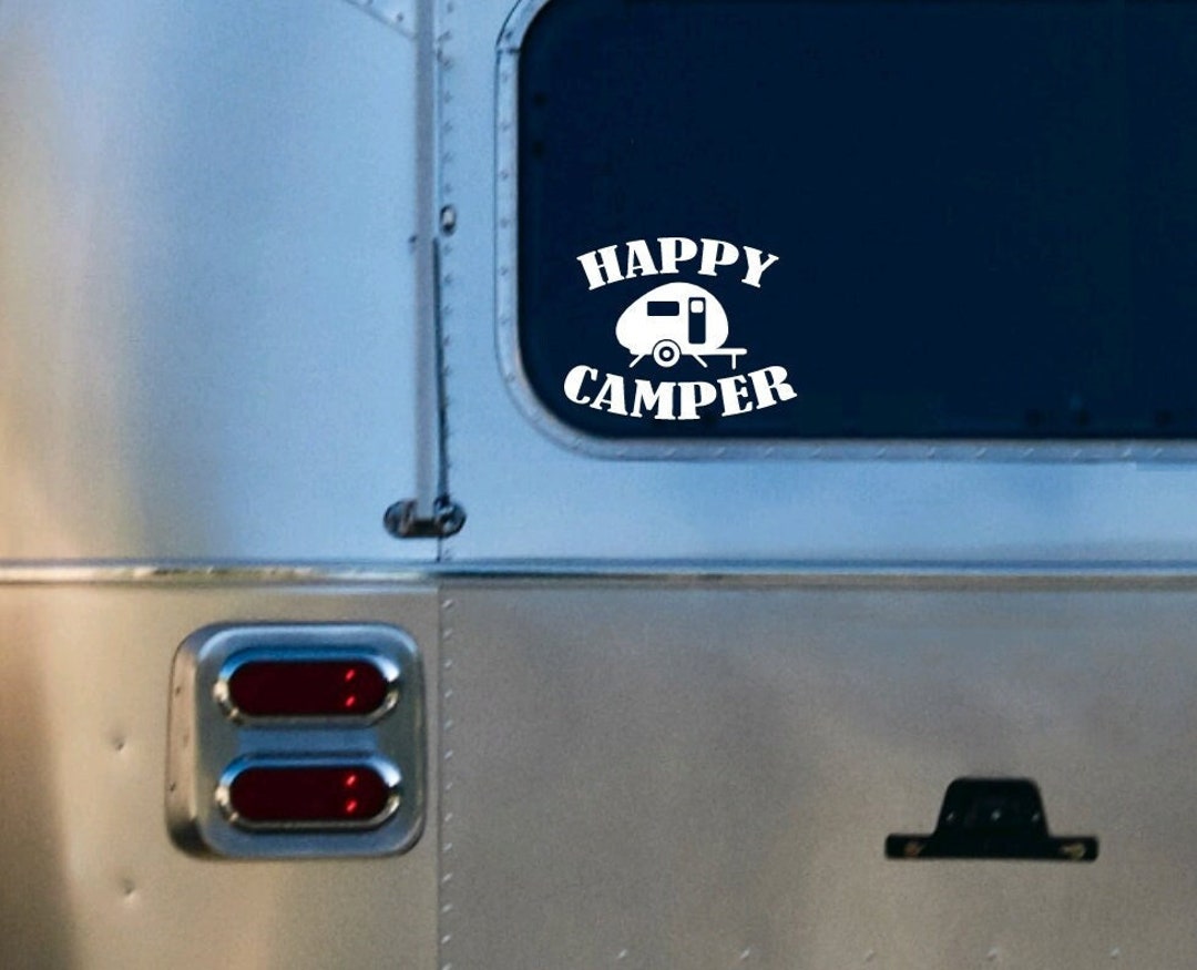 Happy Camper Decal, Camper Travel Decal, RV Decals, RV Window Decal ...