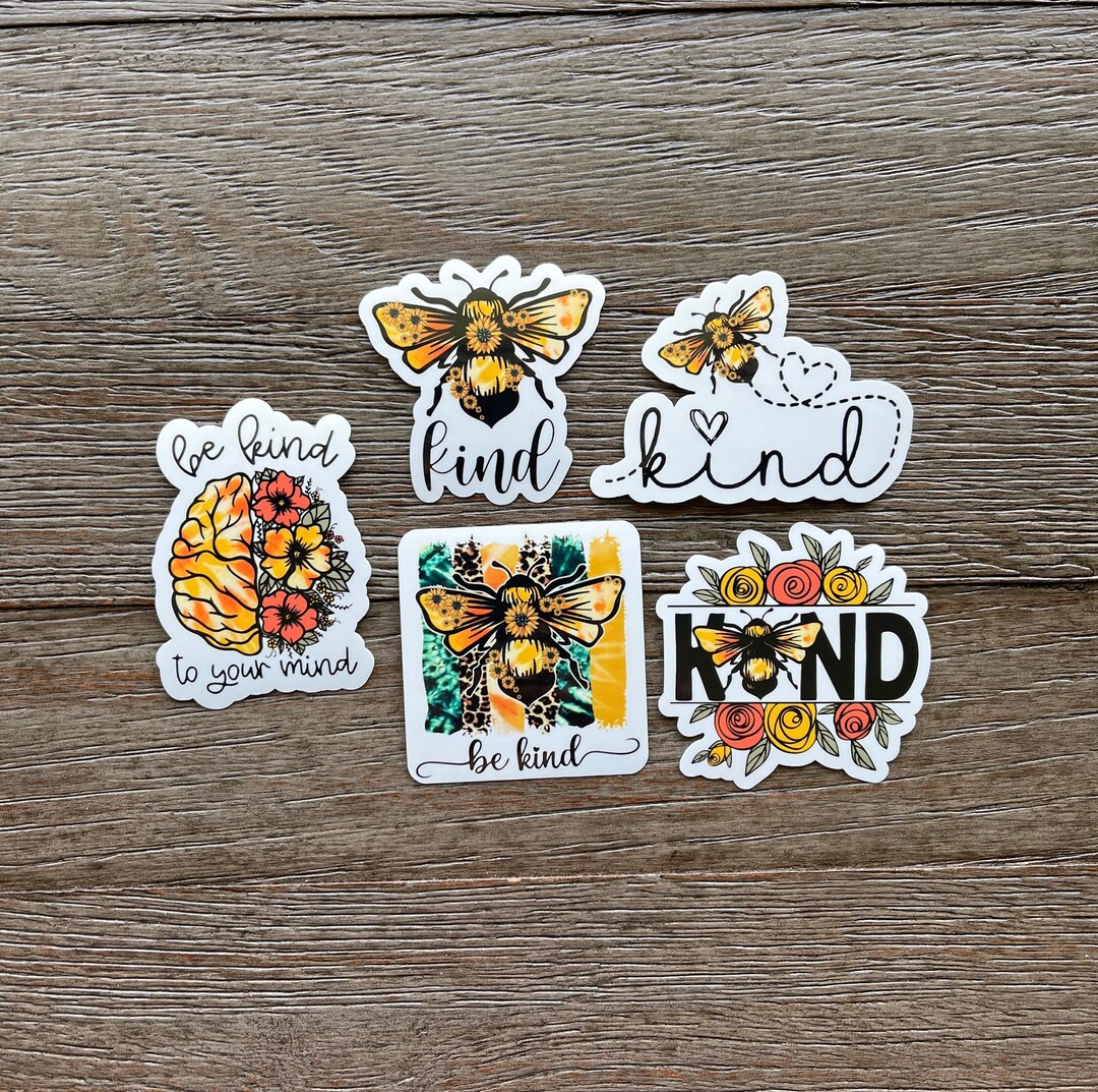Be Kind Sticker Pack, Bee Stickers, Bee Water Bottle Sticker, Bee Lover ...