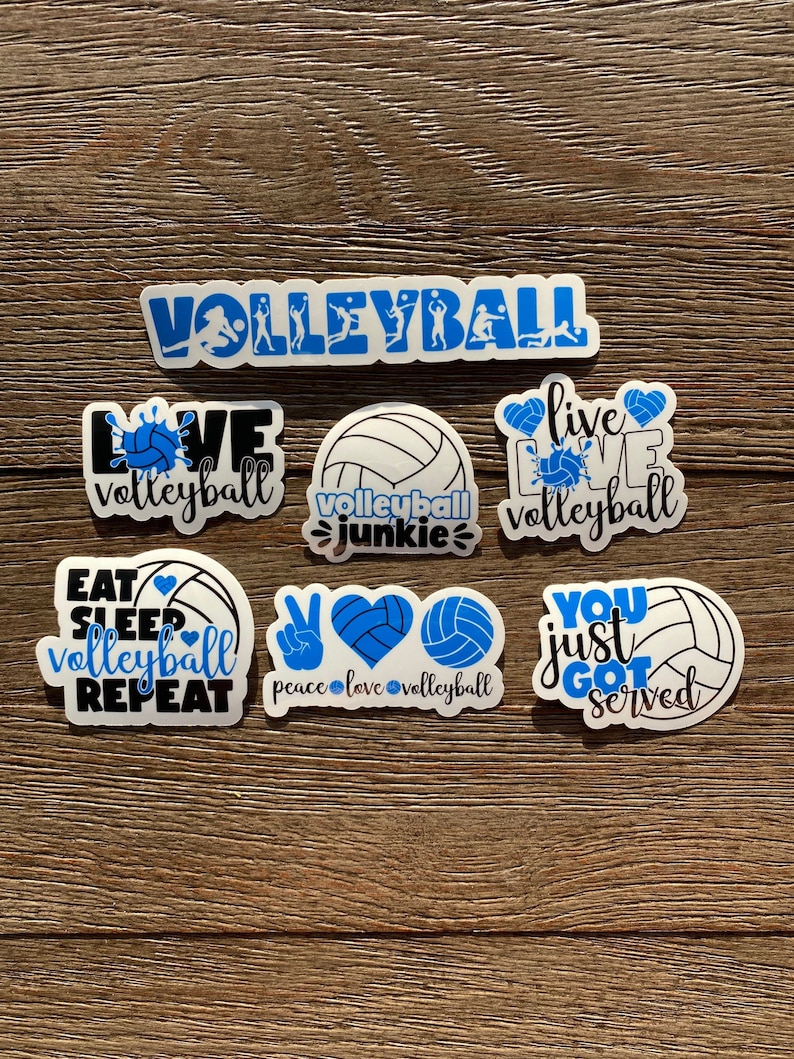 Volleyball Sticker Pack Volleyball Water Bottle Sticker - Etsy