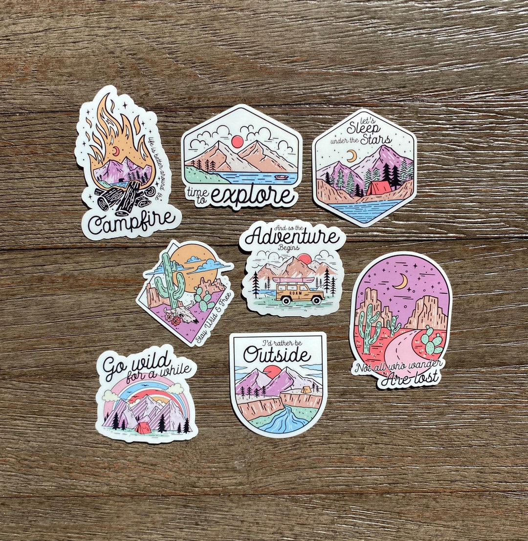 Adventure Sticker Pack, Camping Sticker Pack, Camping Sticker for RV ...