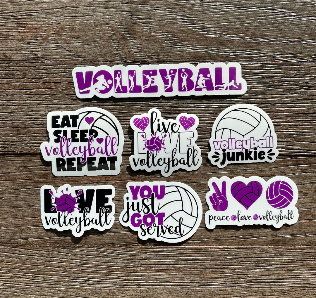 Volleyball Sticker Pack, Volleyball Water Bottle Sticker, Custom ...