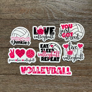 Volleyball Sticker Pack, Volleyball Water Bottle Sticker, Custom ...