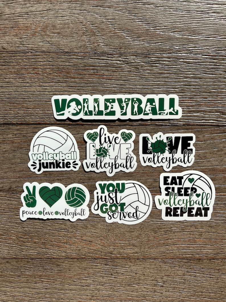 Volleyball Sticker Pack, Volleyball Water Bottle Sticker, Custom ...