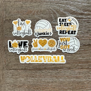 Volleyball Sticker Pack, Volleyball Water Bottle Sticker, Custom ...