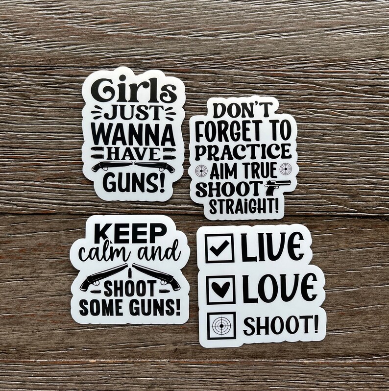 Girls and Guns Sticker Pack Pistol Shooting Girls Shoot Too - Etsy