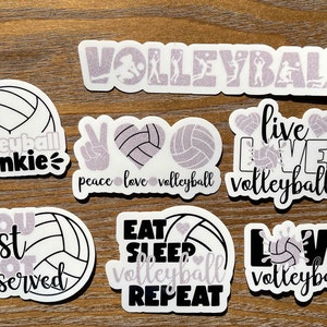 Volleyball Sticker Pack, Volleyball Water Bottle Sticker, Custom ...