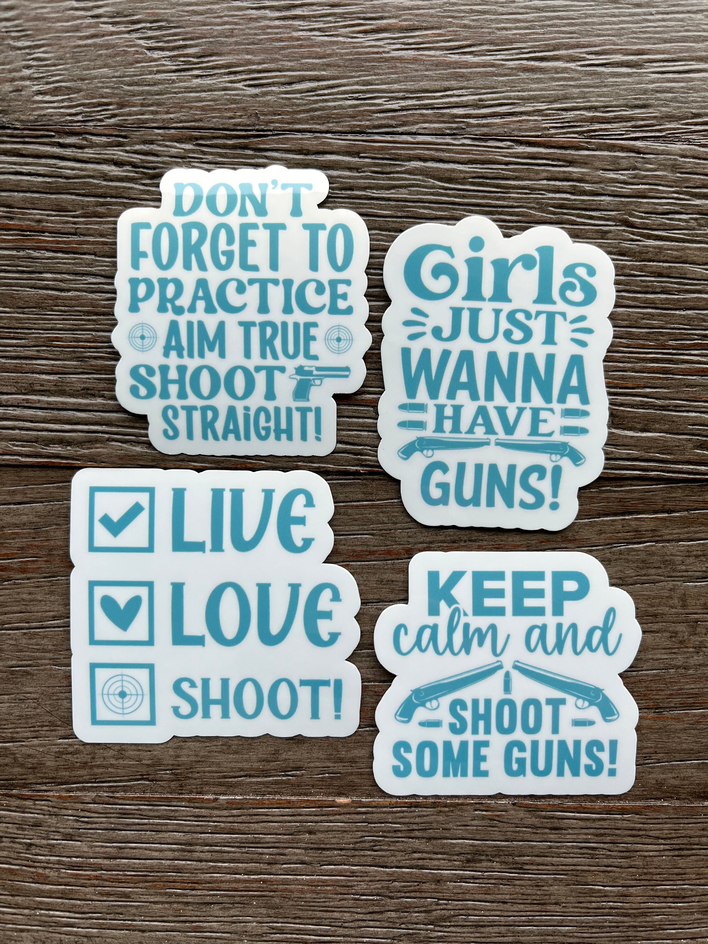 Girls and Guns Sticker Pack, Pistol Shooting, Girls Shoot Too, Pew Pew ...