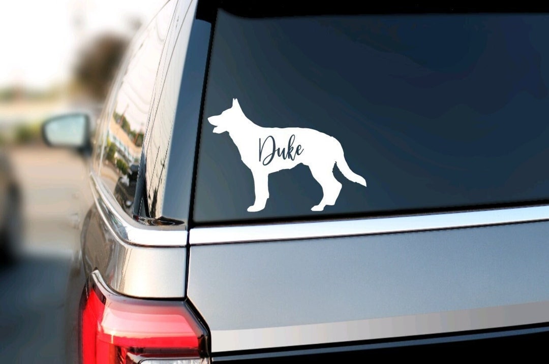 German Shepherd Decal, Dog Silhouette, Custom Dog Decal Car, German ...