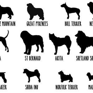 Custom Dog Decal Car, Dog Car Sticker, Dog Breed Decal, Silhouette Dog ...