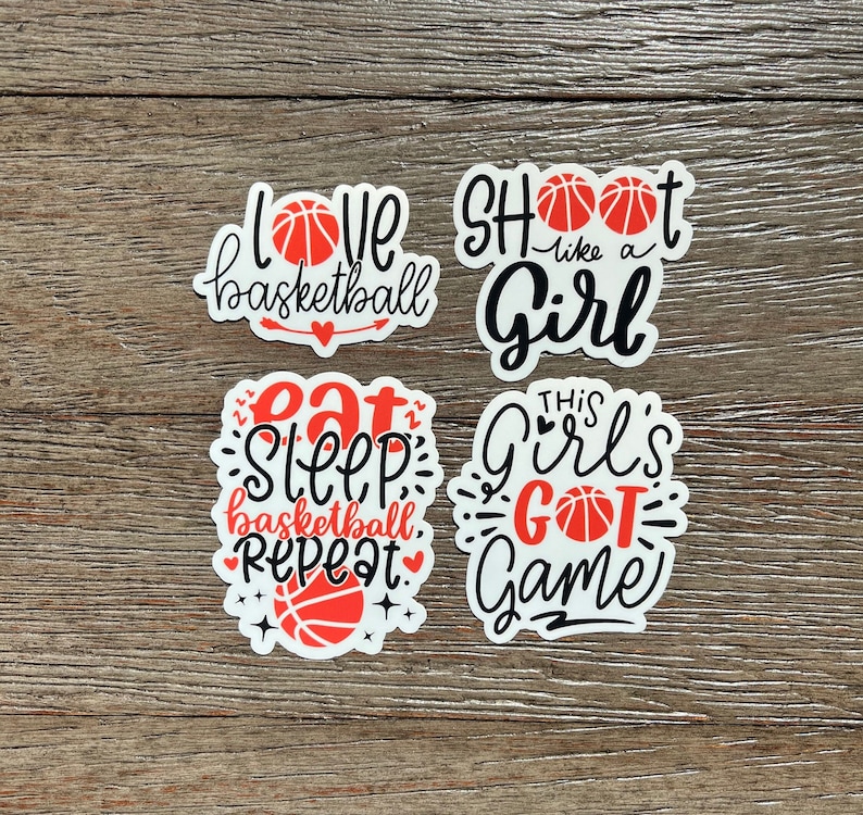 Girl Basketball Sticker Basketball Stickers for Water Bottle - Etsy
