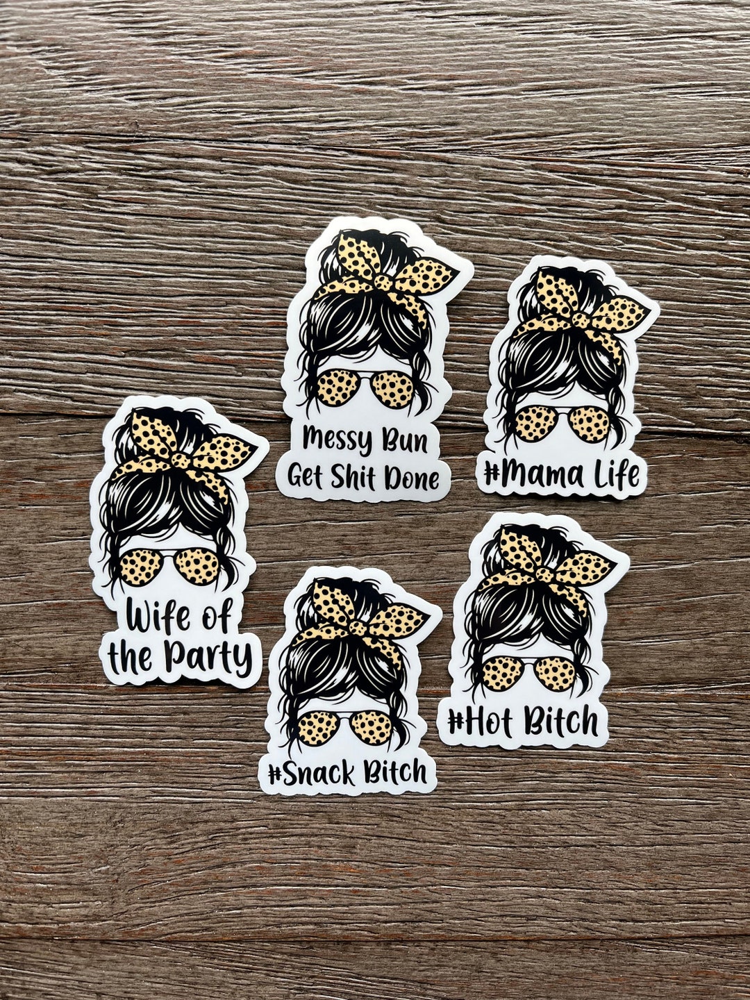 Messy Bun Sticker, Custom Sticker, Funny Stickers for Women, Cute Gift ...