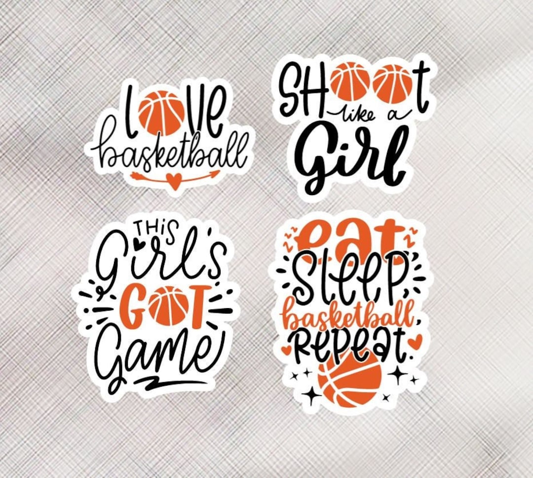Basketball Sticker Pack Basketball Stickers for Water - Etsy