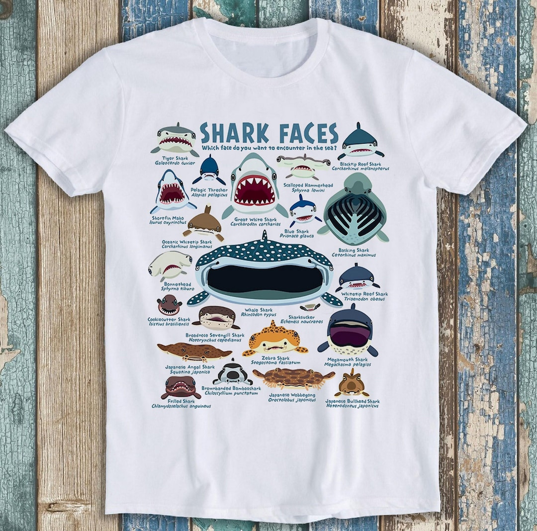 Shark Faces Marine Sea Life Sand Beach Summer Best Seller Funny Movie ...