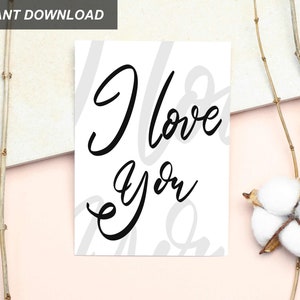 Printable Greeting Card, I Love You Printable Card - Etsy