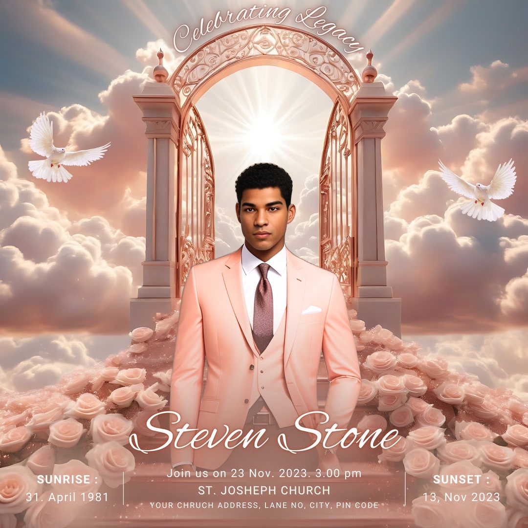 Memorial Funeral Announcement Flyer, Funeral Announcement Template ...