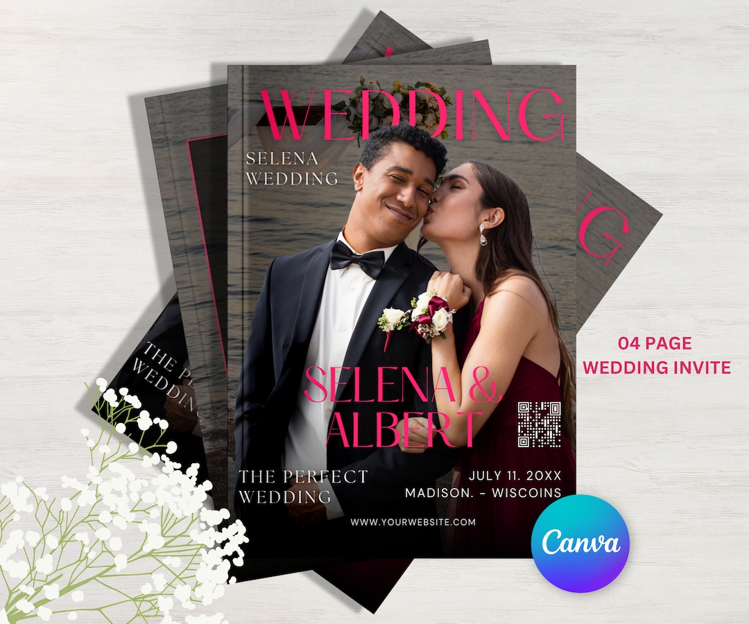 Magazine Style Wedding Invitation/program Template Wedding - Etsy