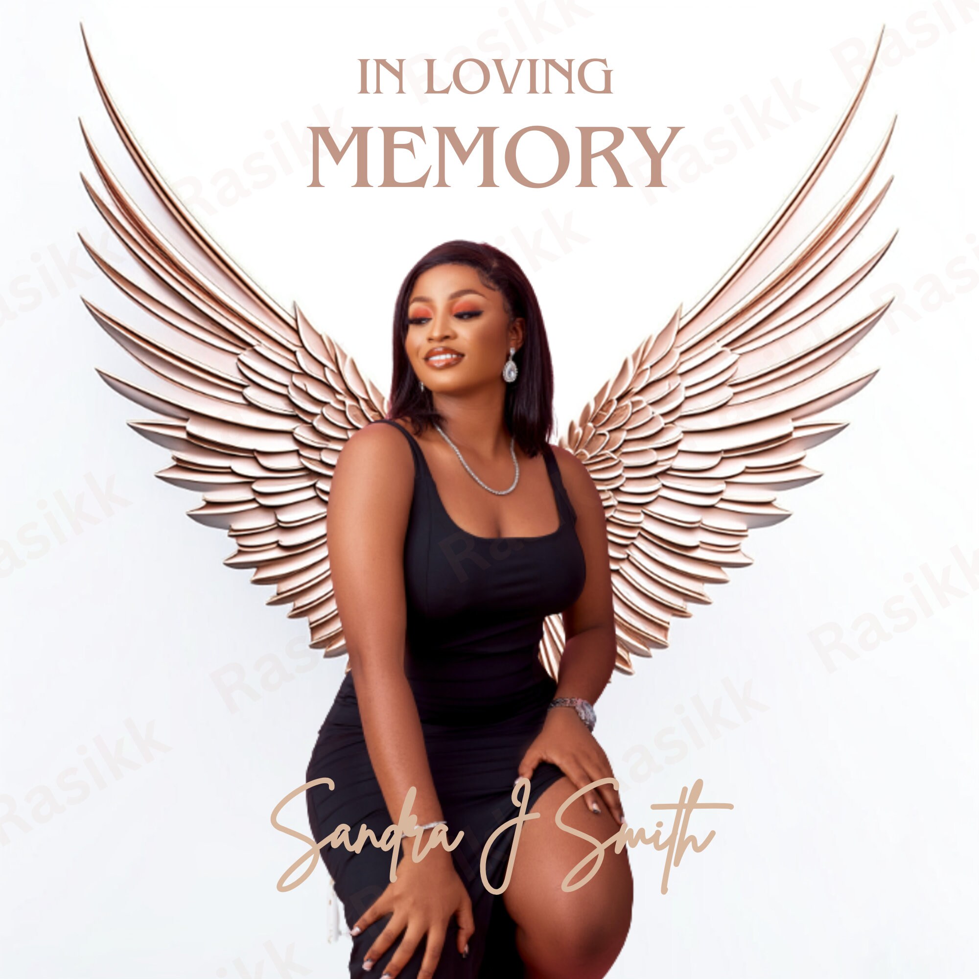 Golden Angel Wings, in Loving Memory PNG, Memorial Background Funeral ...